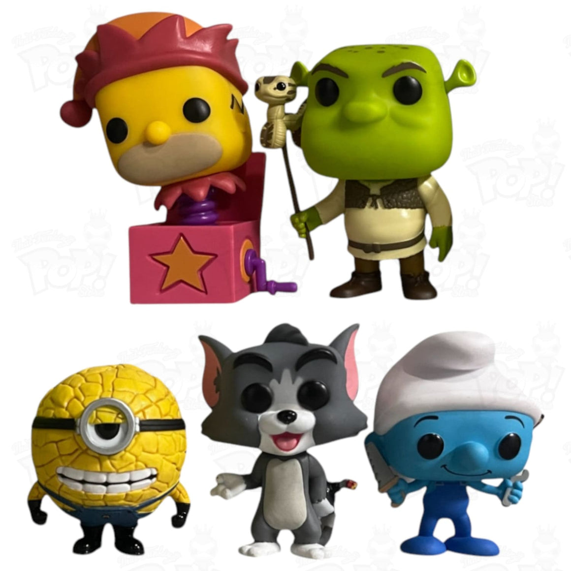 Kids Out-of-Box Set: Homer Simpson, Shrek, Minion, Tom, Smurf