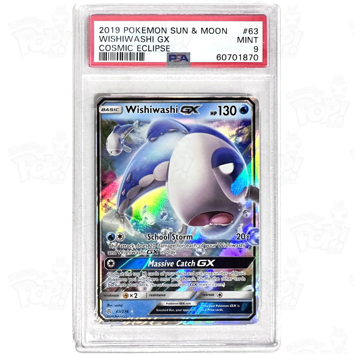 Pokemon TCG: Wishiwashi GX 63/236 PSA 9