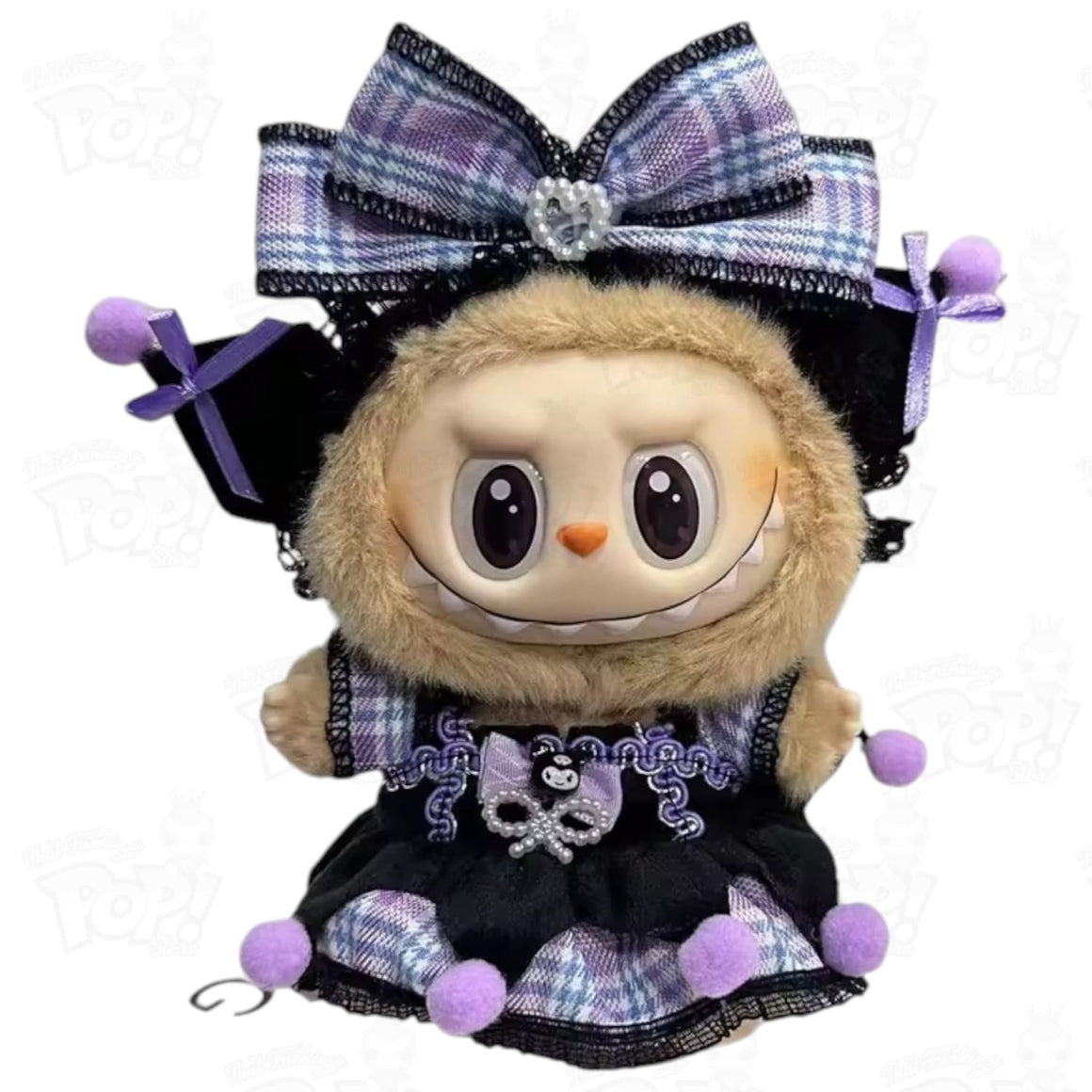 Pop Mart The Monsters Labubu OUTFIT Purple Kuromi Dress